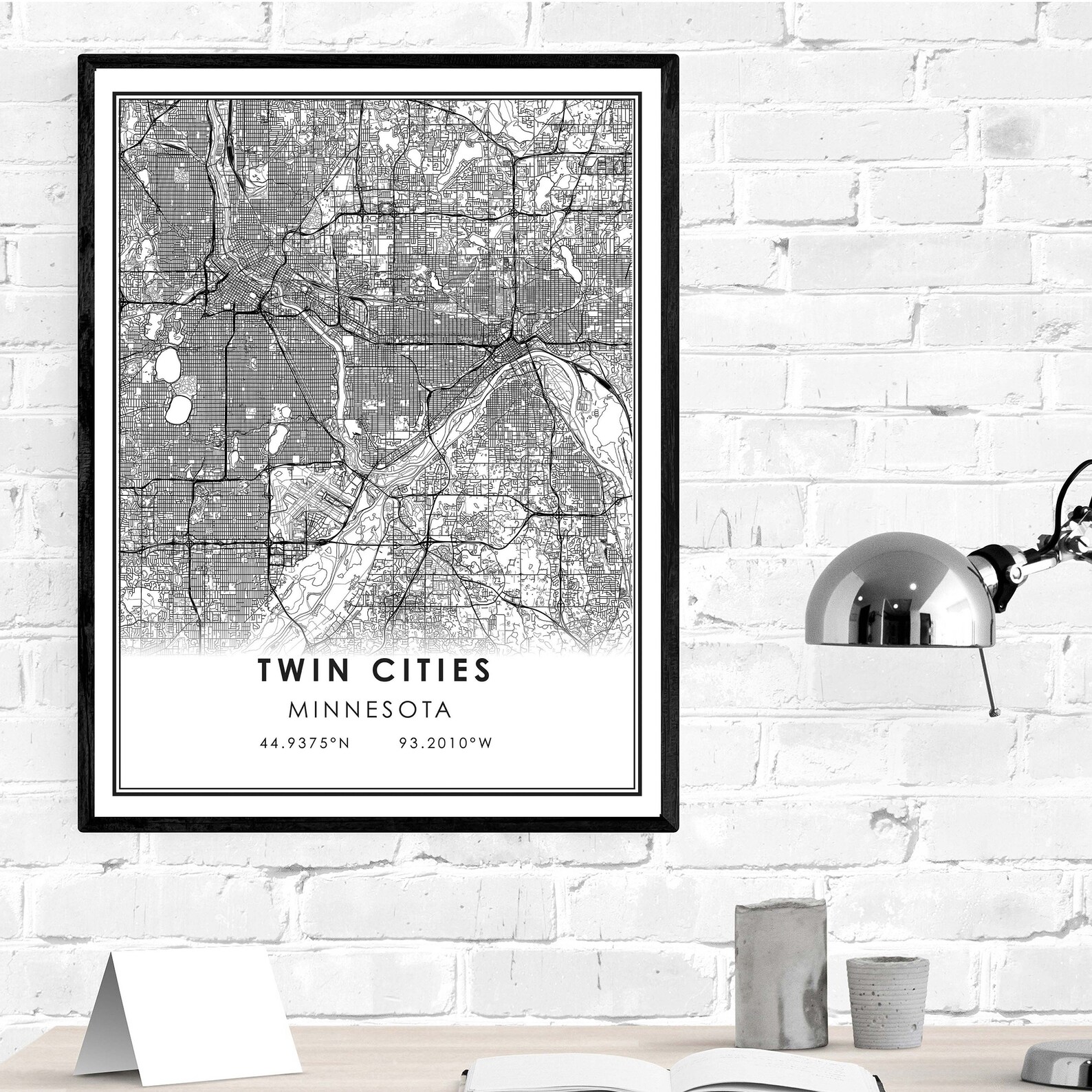 Twin Cities map print poster canvas Twin Cities map print | Etsy