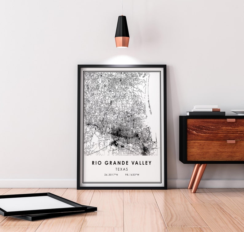 Rio Grande Valley Map Print Poster Canvas Texas Map Print - Etsy