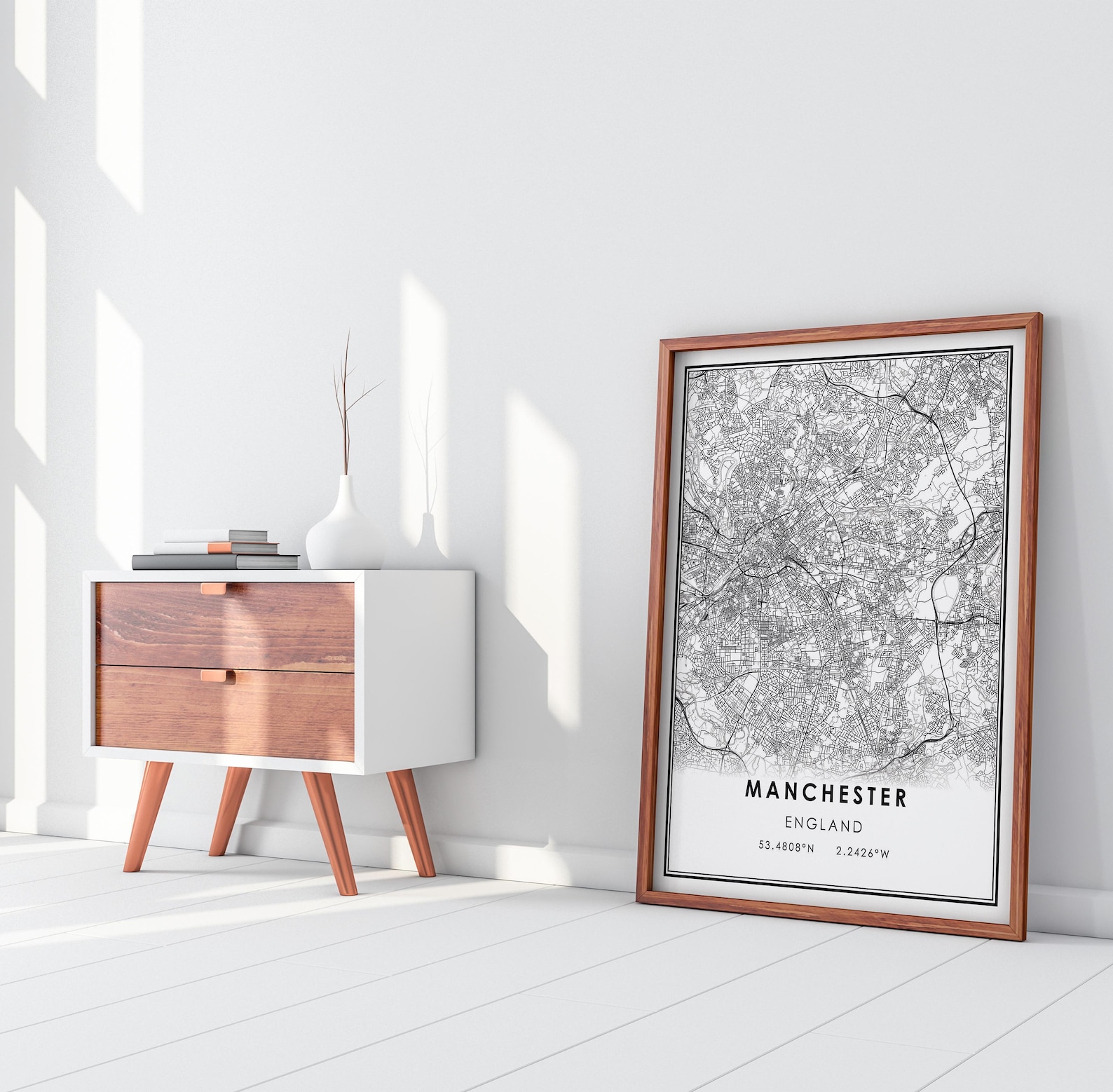 Manchester Map Print Poster Canvas England Map Print Poster - Etsy