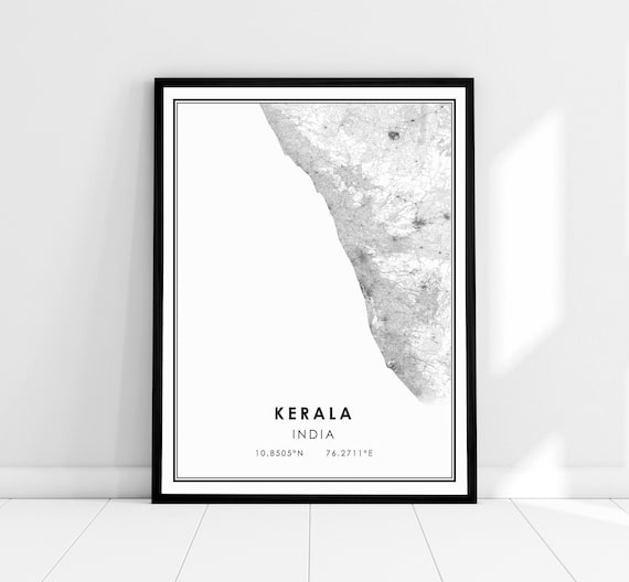 Kerala India Map Print Poster Canvas Kerala India Map Print - Etsy