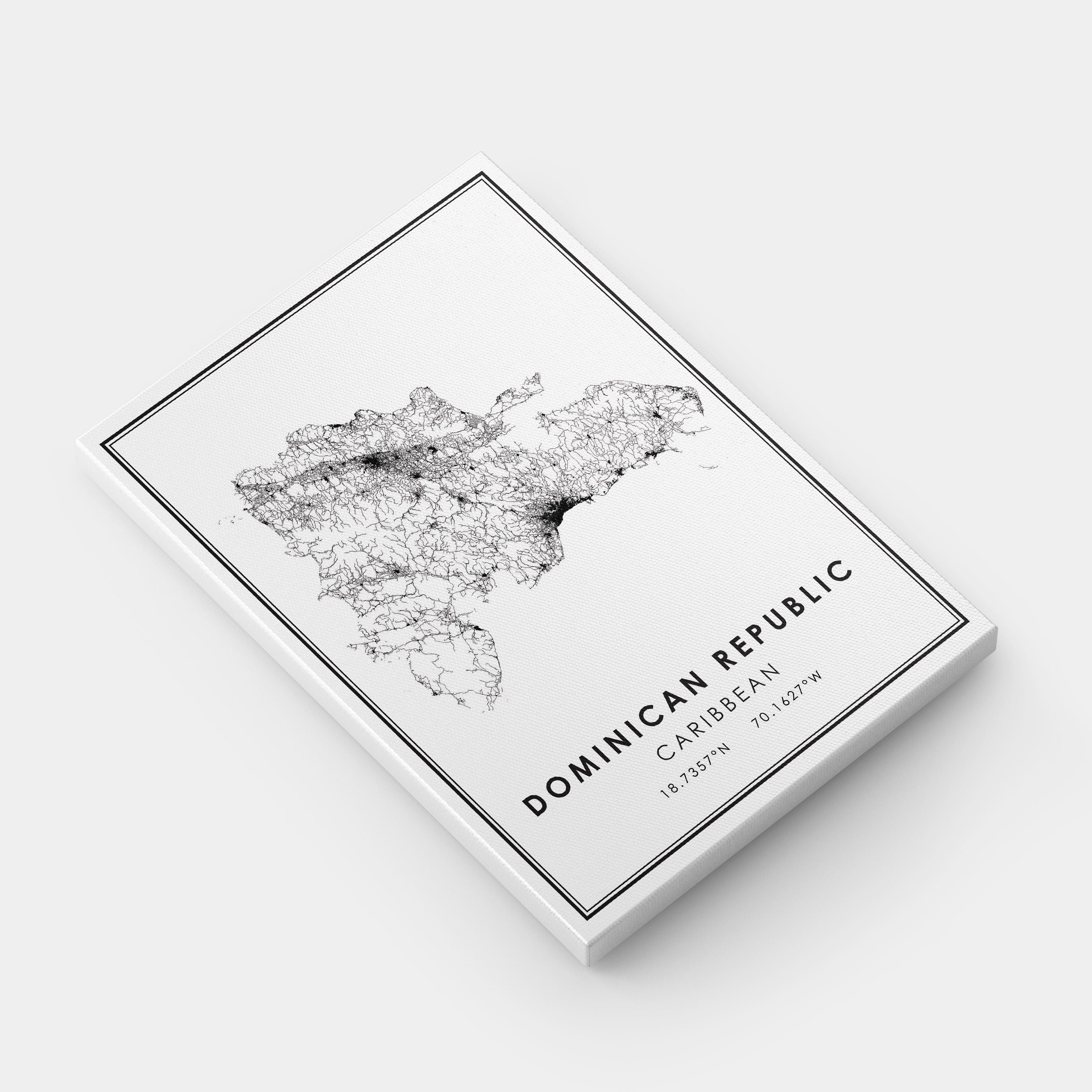 Dominican Republic Map Print Poster Canvas Careebean Map - Etsy