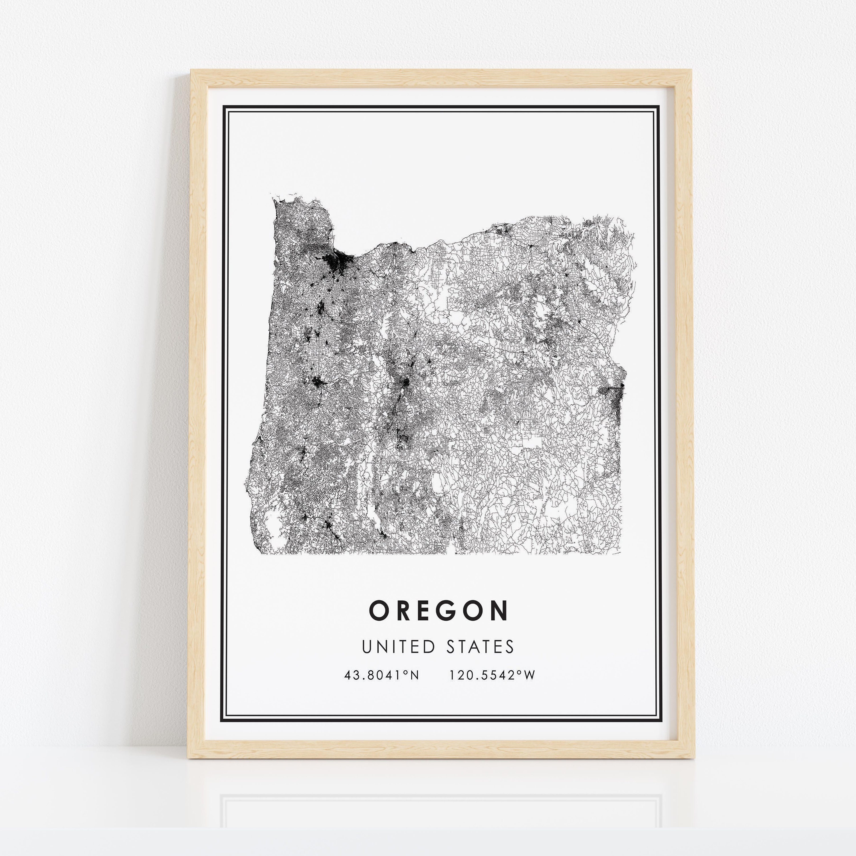 Oregon United States Map Print Poster Canvas Oregon United | Etsy