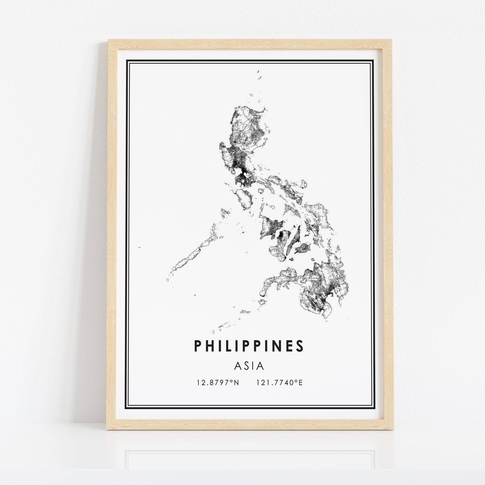 Philippines Map Print Poster Canvas | Philippines Road Map Print Poster ...