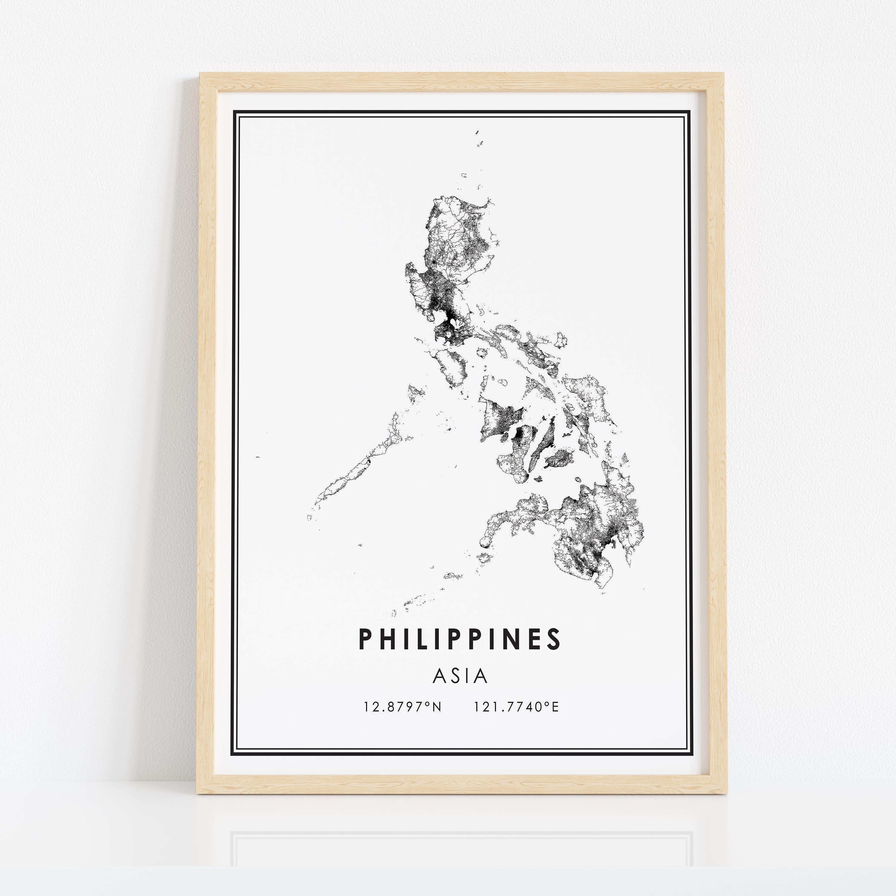 Philippines Map Print Poster Canvas Philippines Road Map | Etsy