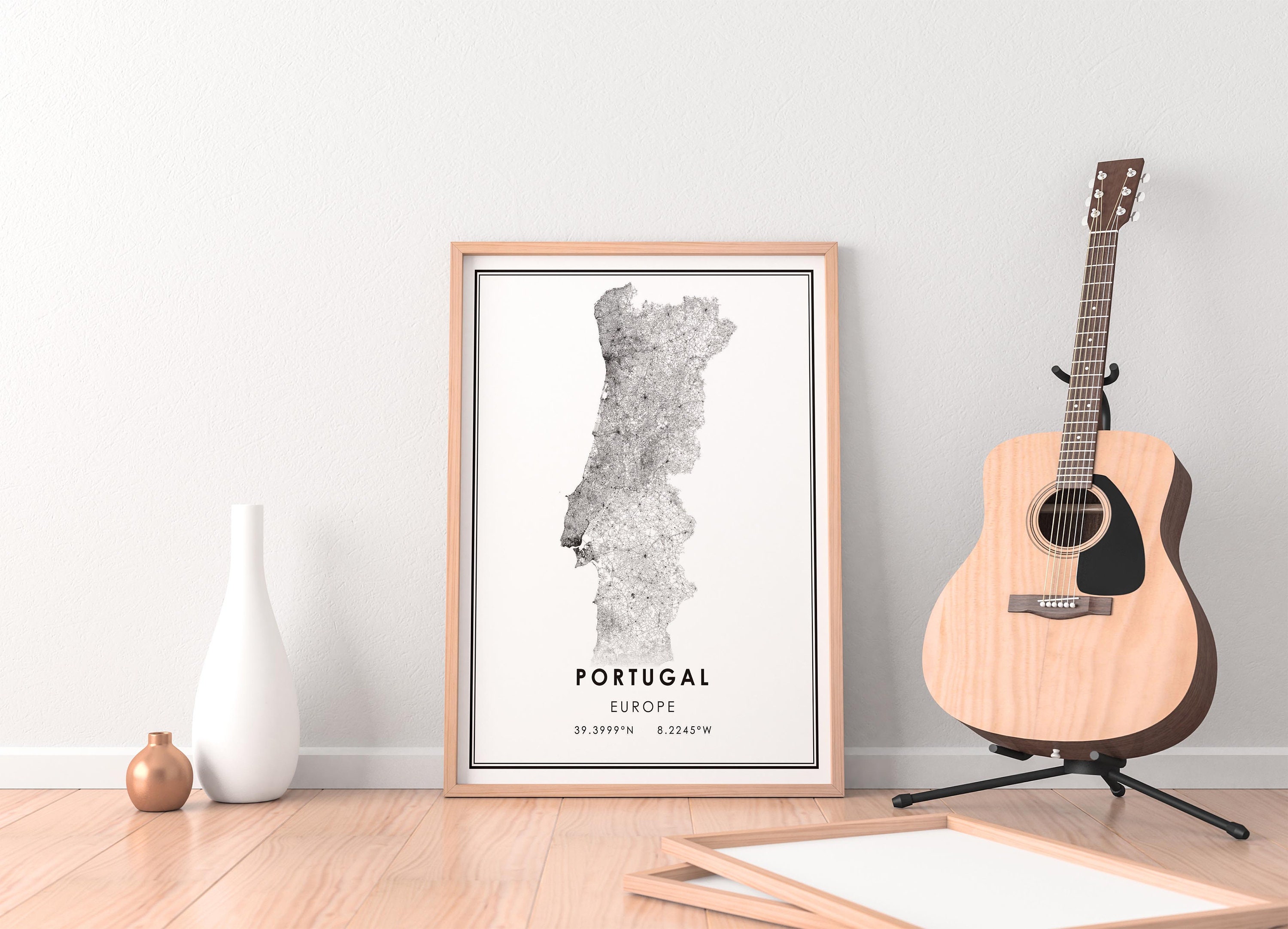Portugal Country Map Print Poster Canvas Portugal Country | Etsy