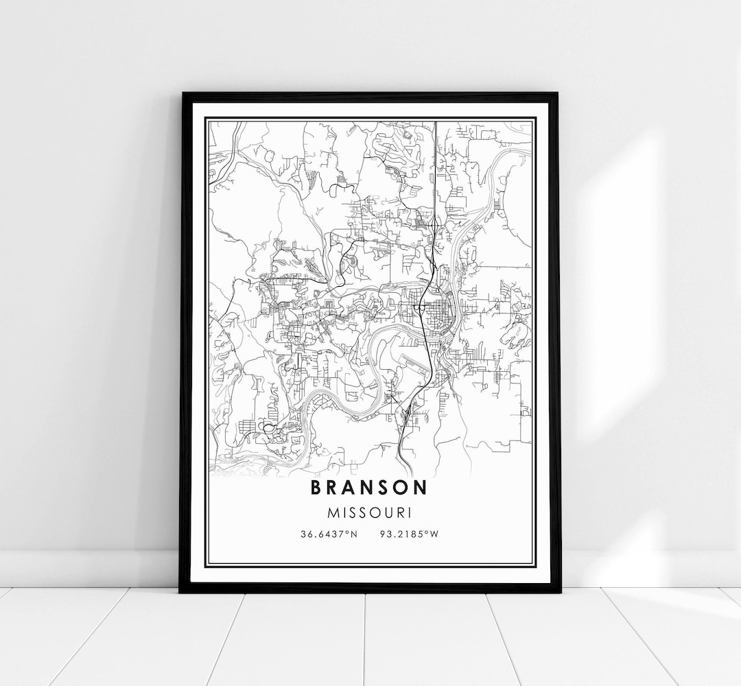 Branson Missouri Map Print Poster Canvas | Branson City Map Print ...
