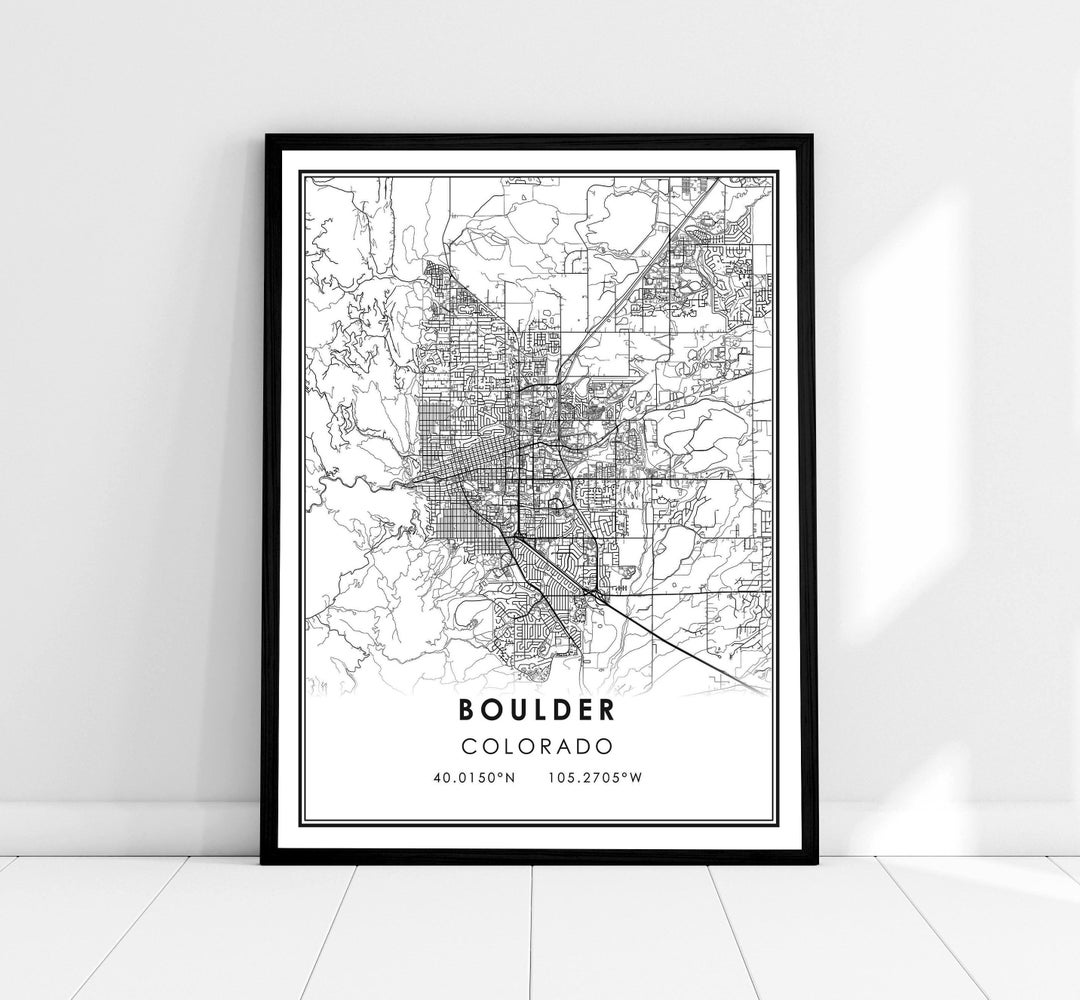 Boulder Map Print Poster Canvas Colorado Map Print Poster Canvas ...