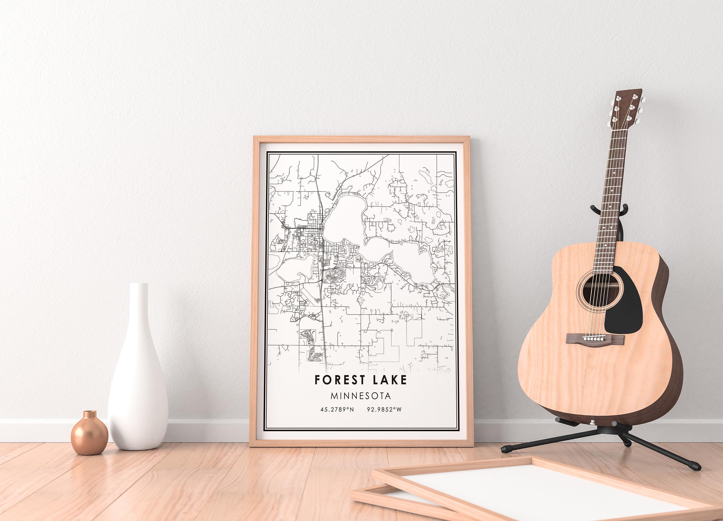Forest Lake Map Print Poster Canvas Minnesota Map Print - Etsy