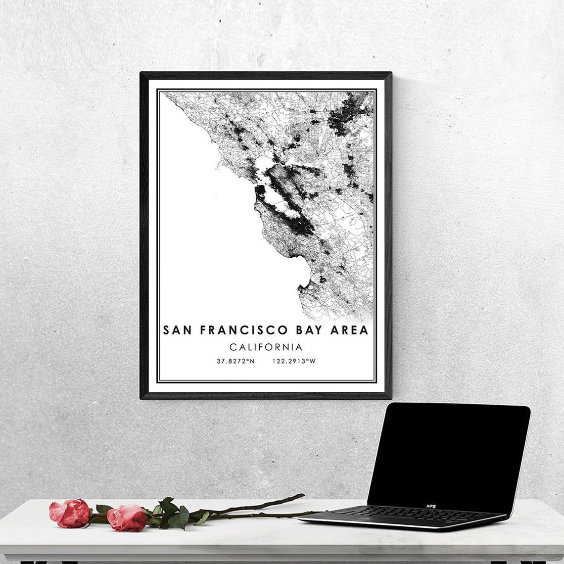 San Francisco Bay Area Map Print Poster Canvas California | Etsy