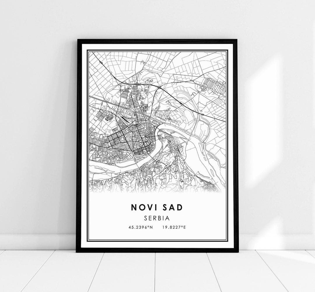 Novi Sad Serbia Map Print Poster Canvas | Novi Sad City Map Print ...