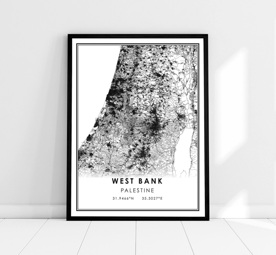 West Bank Map Print Poster Canvas Palestine Map Print Poster - Etsy Canada
