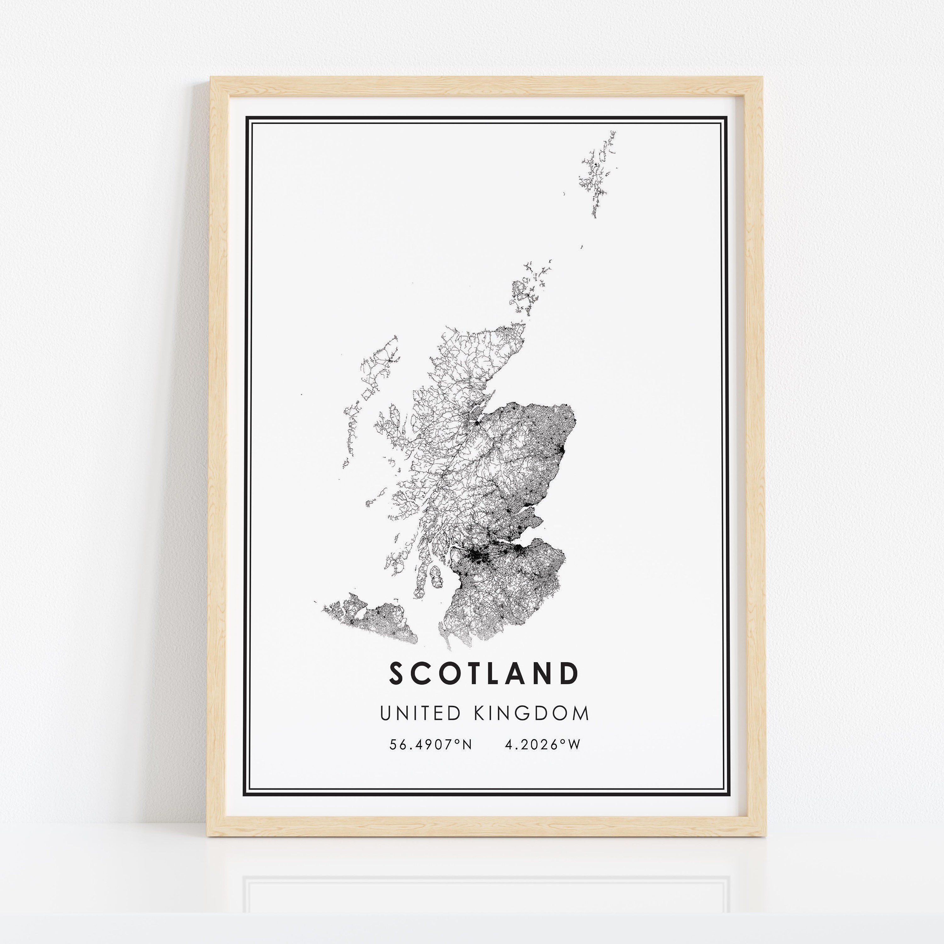 Scotland Country Map Print Poster Canvas United Kingdom - Etsy