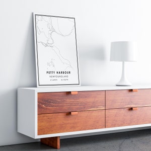 Petty Harbour Map Print Poster Canvas | Newfoundland Map Print Poster ...