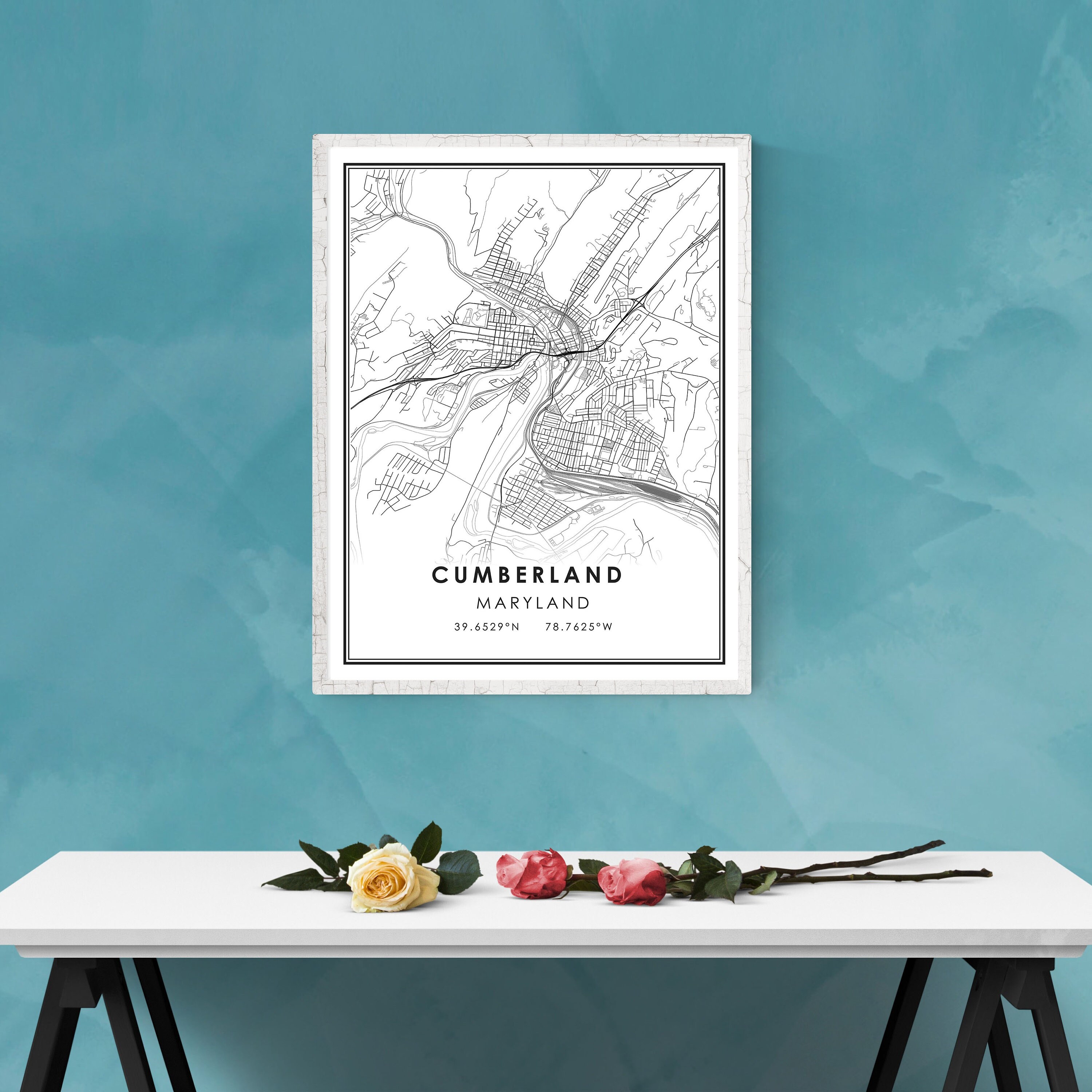 Cumberland map print poster canvas Cumberland city map print | Etsy