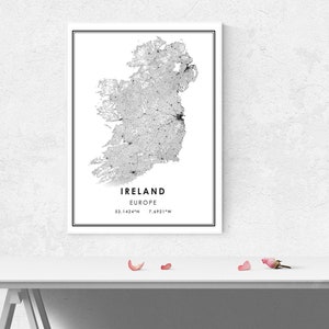 Ireland country map print poster canvas Ireland Country city | Etsy