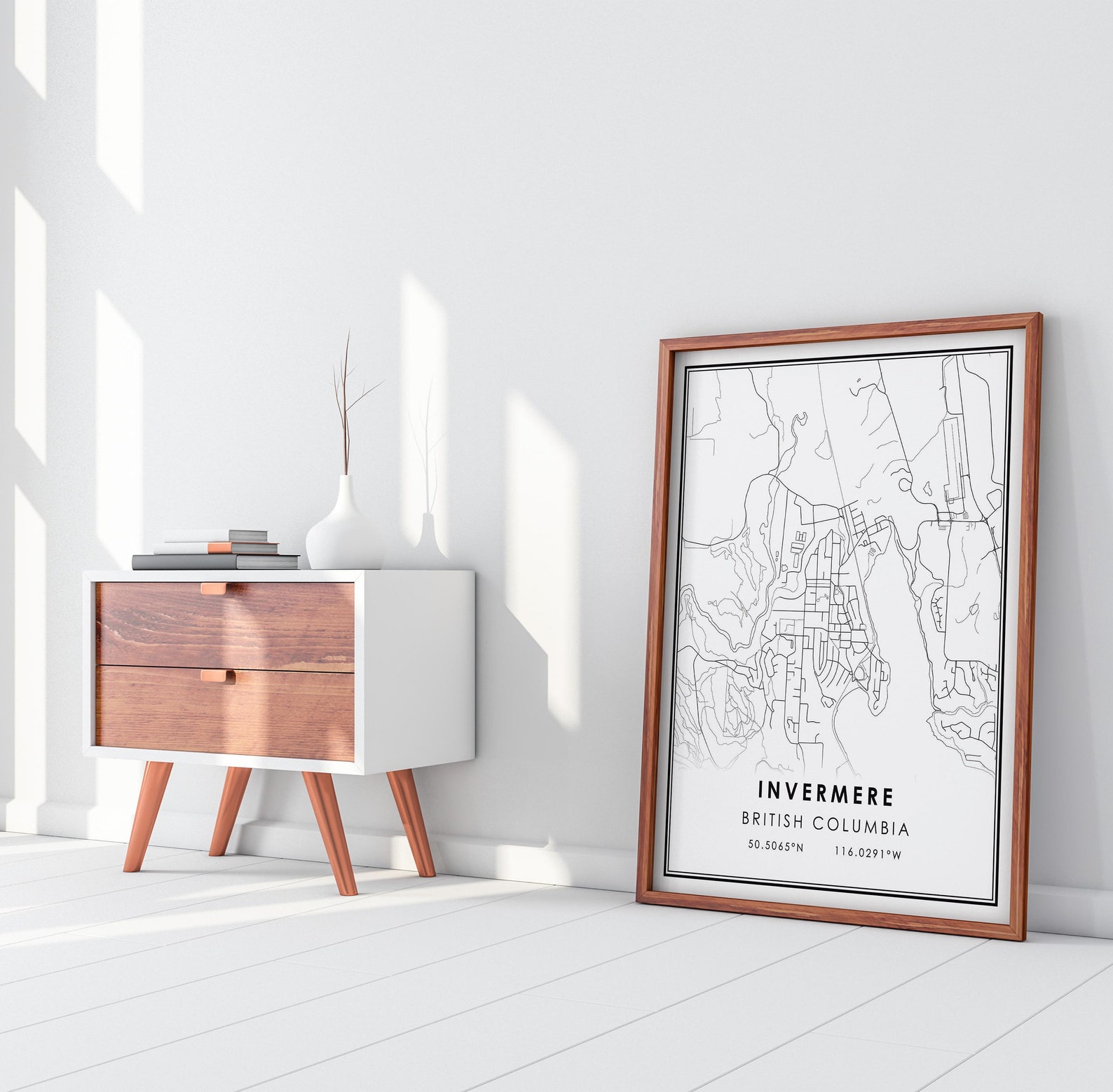 Invermere Map Print Poster Canvas british Columbia Map Print - Etsy