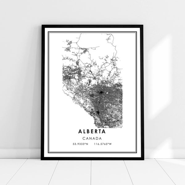Alberta Map Print - Etsy