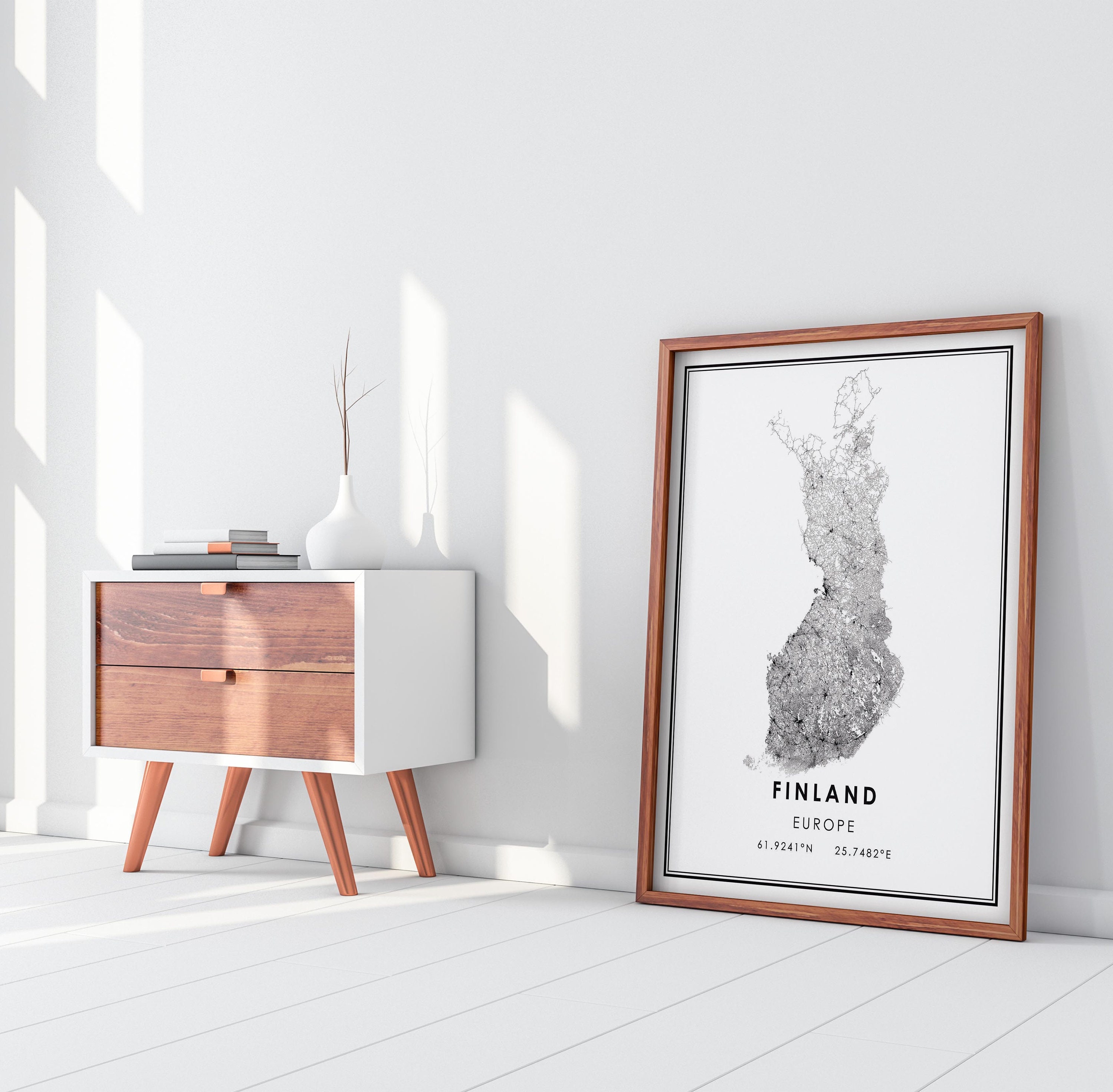Finland Country Map Print Poster Canvas Finland Country Road - Etsy