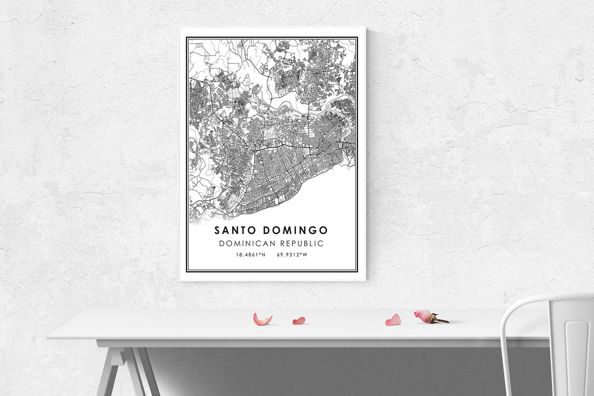 Santo Domingo map print poster canvas Santo Domingo | Etsy