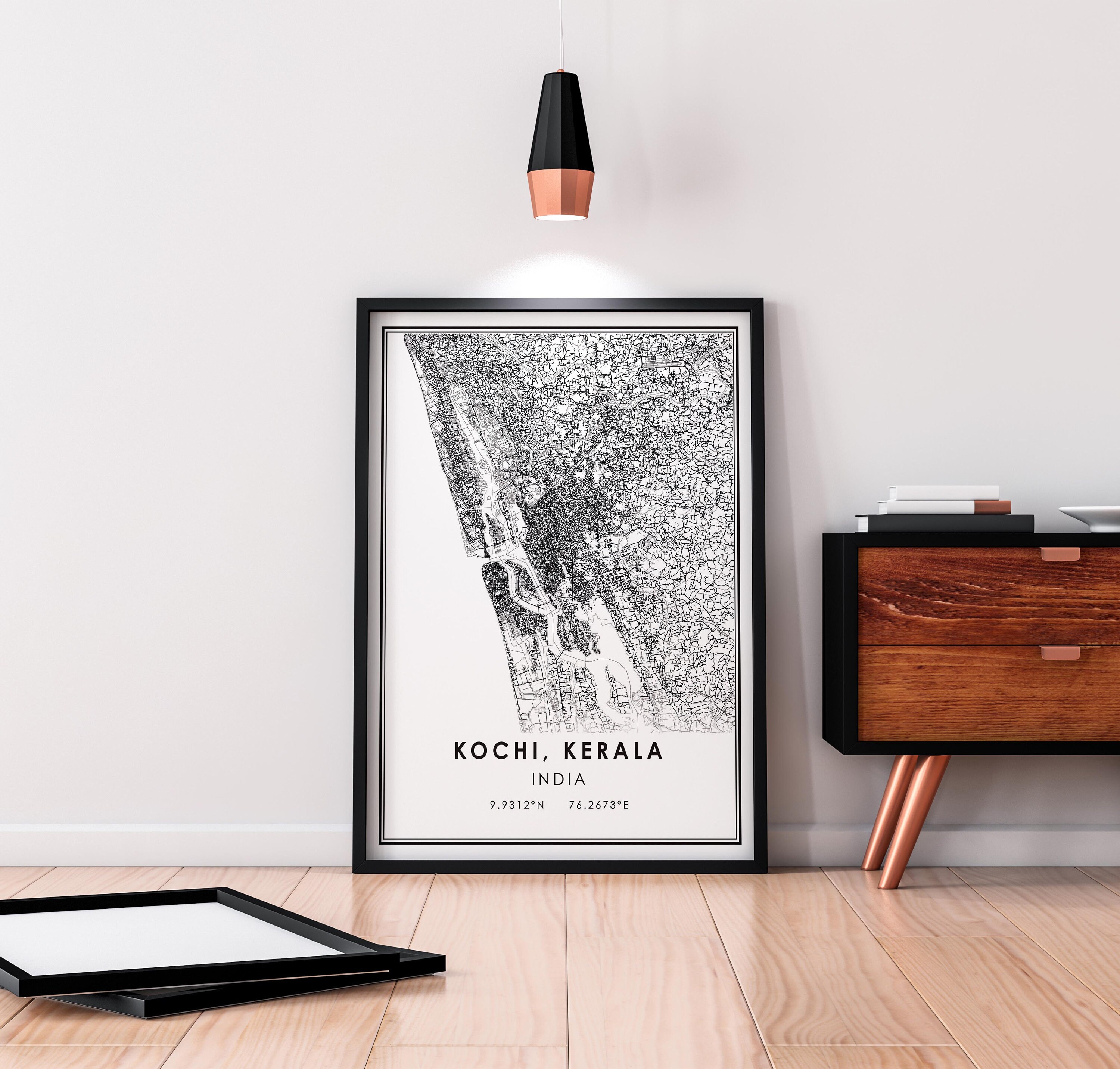 Kochi India Map Print Poster Canvas | India Kochi Map Print Poster ...