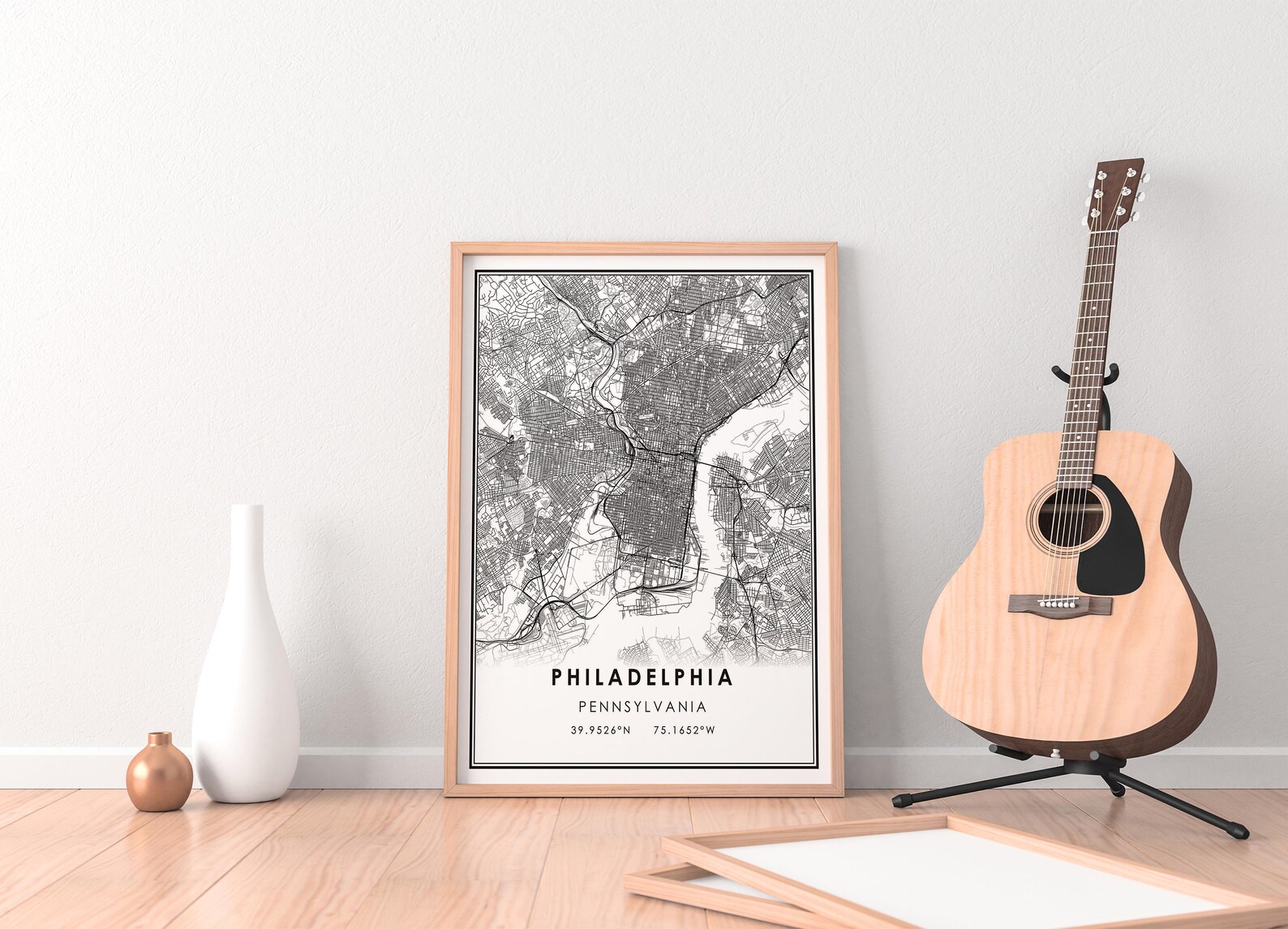 Philadelphia Map Print Poster Canvas Pennsylvania Map Print - Etsy