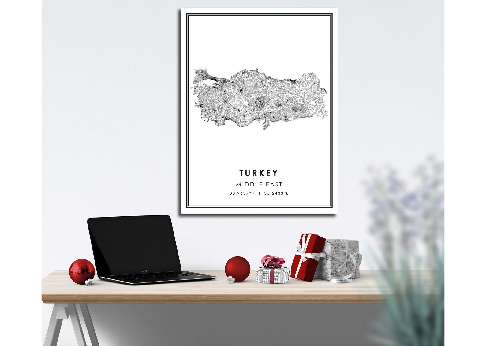 Turkey country map print poster canvas Turkey Middle East | Etsy