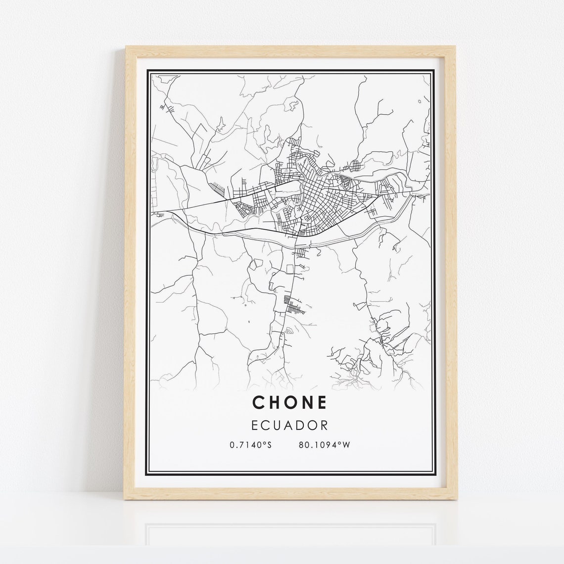Chone Map Print Poster Canvas Ecuador Map Print Poster - Etsy