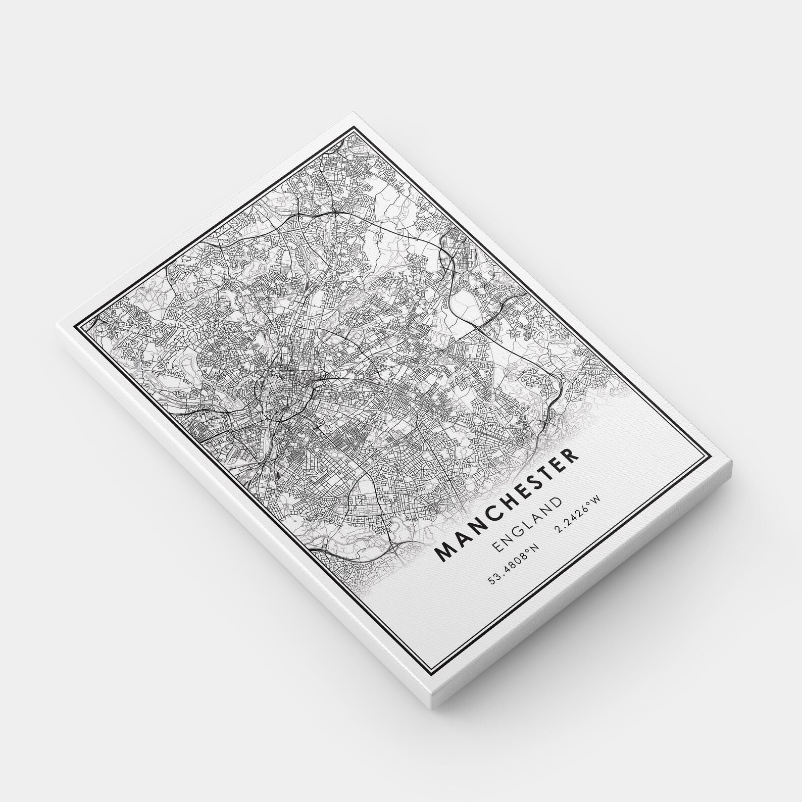 Manchester Map Print Poster Canvas England Map Print Poster - Etsy