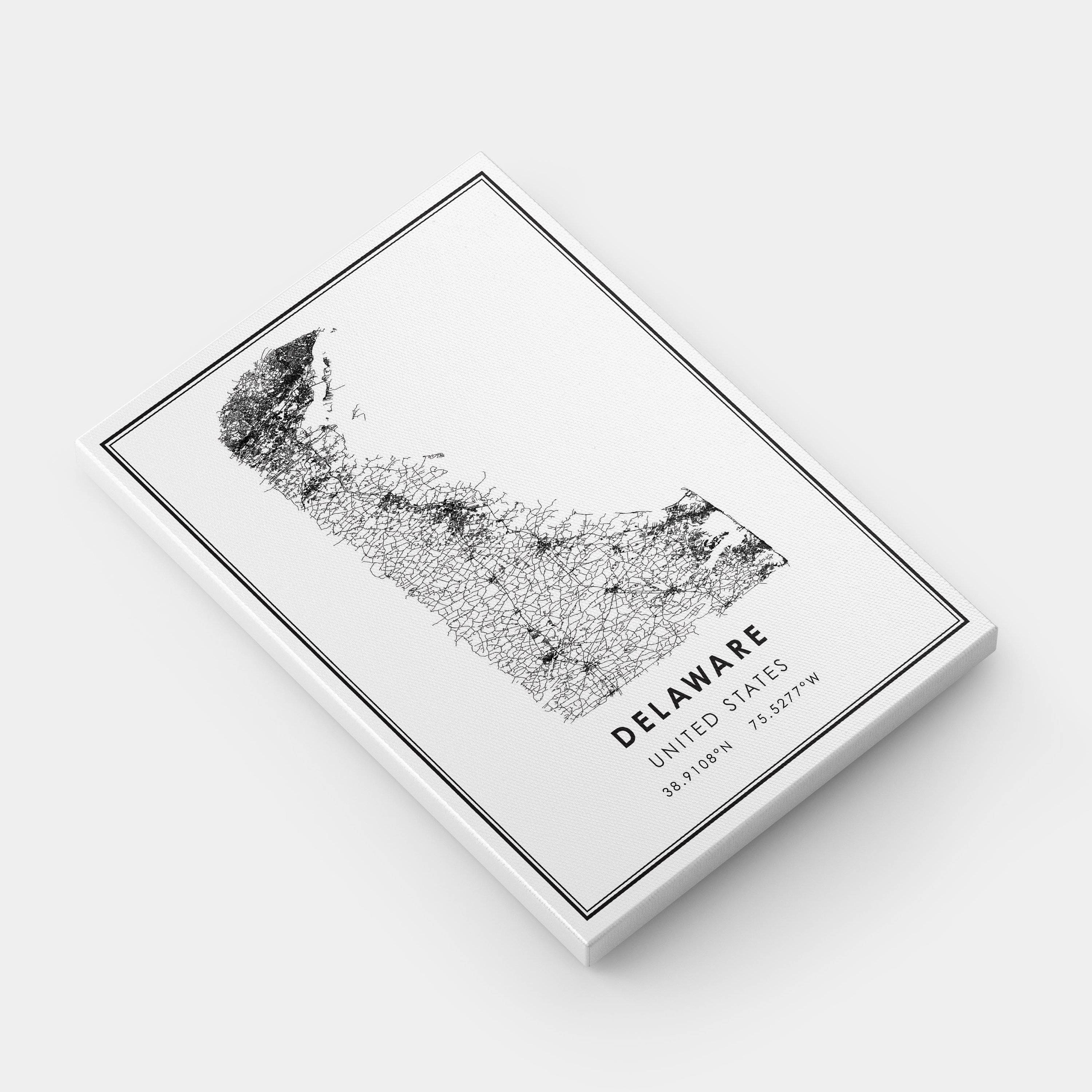 Delaware Map Print Poster Canvas Delaware United States - Etsy