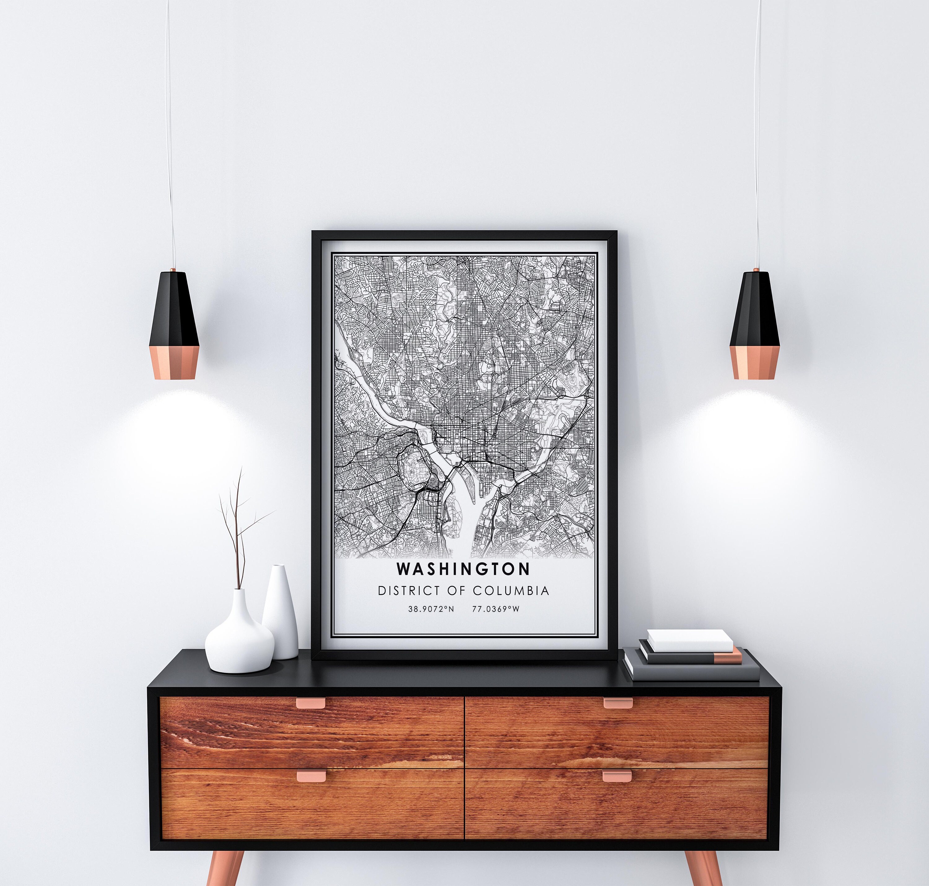 Washington Map Print Poster Canvas Washington Dc City Map - Etsy