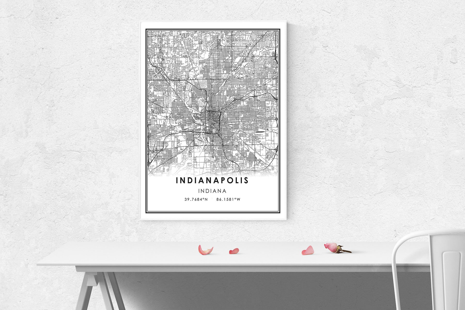 Indianapolis map print poster canvas Indianapolis city map | Etsy