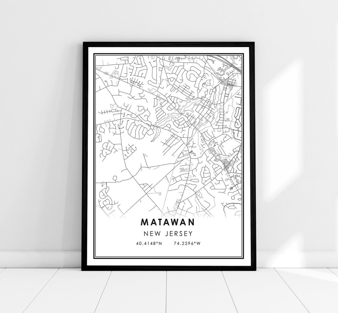 Matawan Map Print Poster Canvas New Jersey Map Print Poster Canvas ...