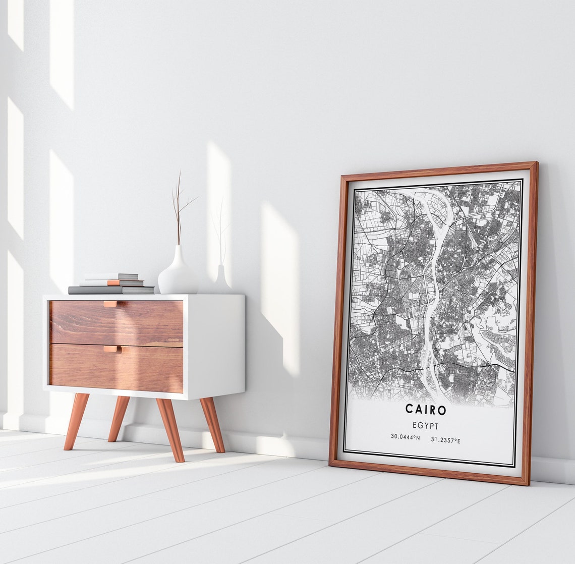 Cairo Map Print Poster Canvas | Egypt Map Print Poster Canvas | Cairo ...