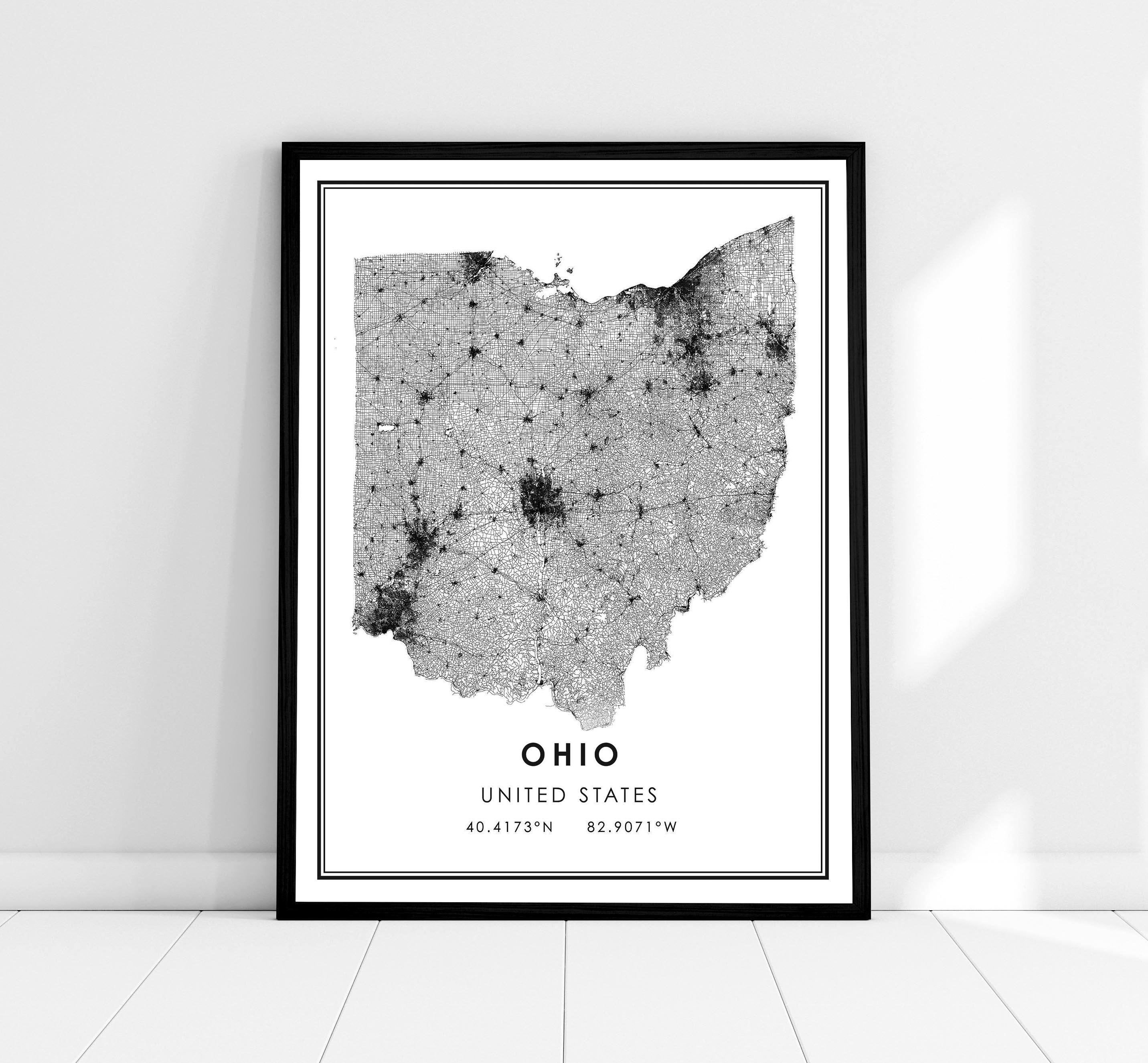 Ohio United States Map Print Poster Canvas Ohio United - Etsy