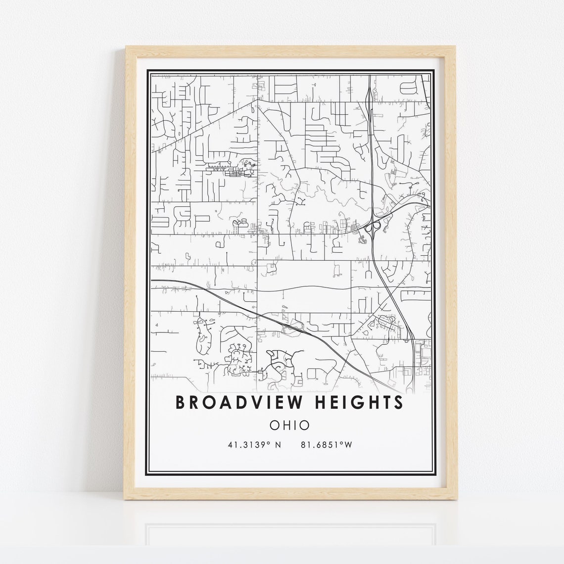 Broadview Heights Map Print Poster Canvas Ohio Map Print - Etsy