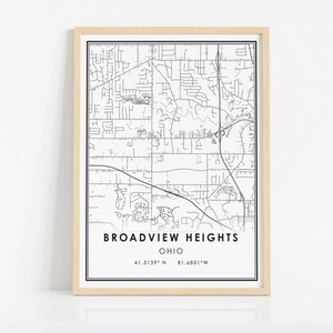 Broadview Heights Map Print Poster Canvas Ohio Map Print Poster Canvas ...