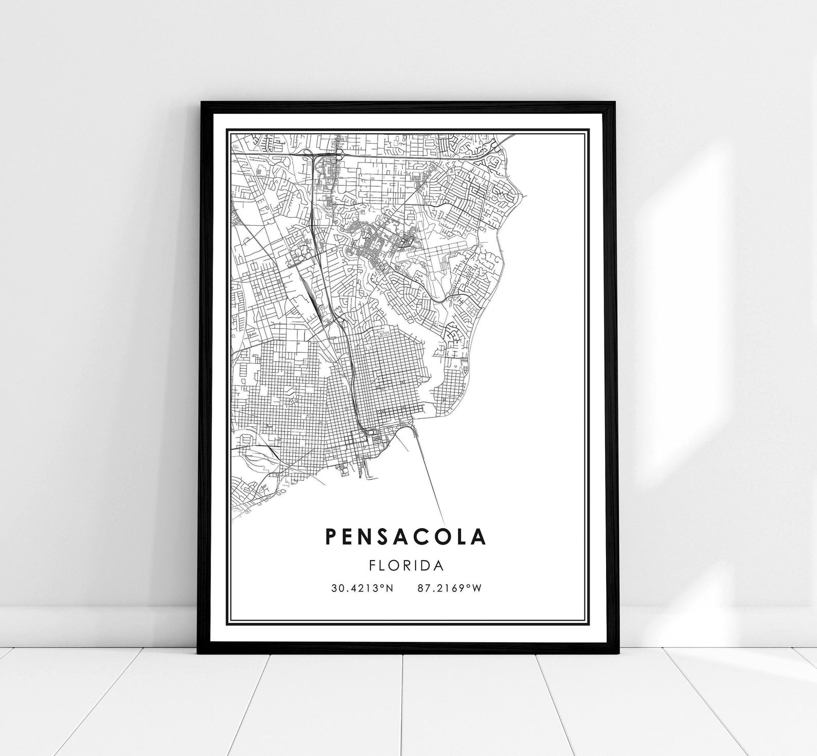 Pensacola Map Print Poster Canvas Florida Map Print Poster - Etsy