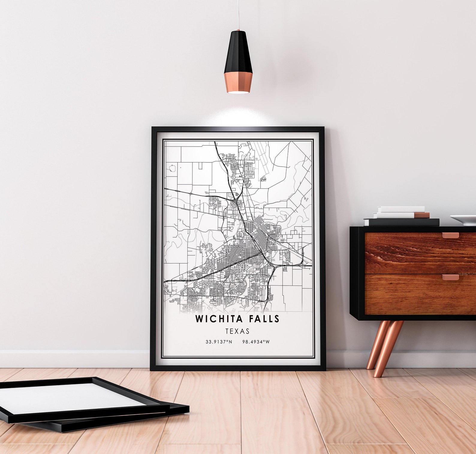 Wichita Falls Map Print Poster Canvas | Texas Map Print Poster Canvas ...