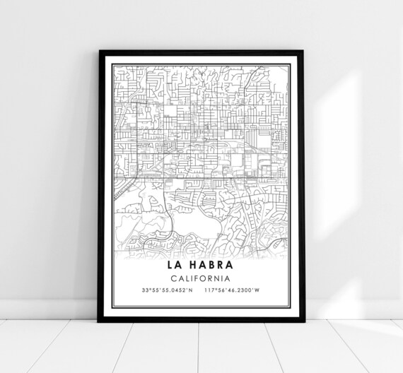 La Habra Map Print Poster Canvas California Map Print - Etsy