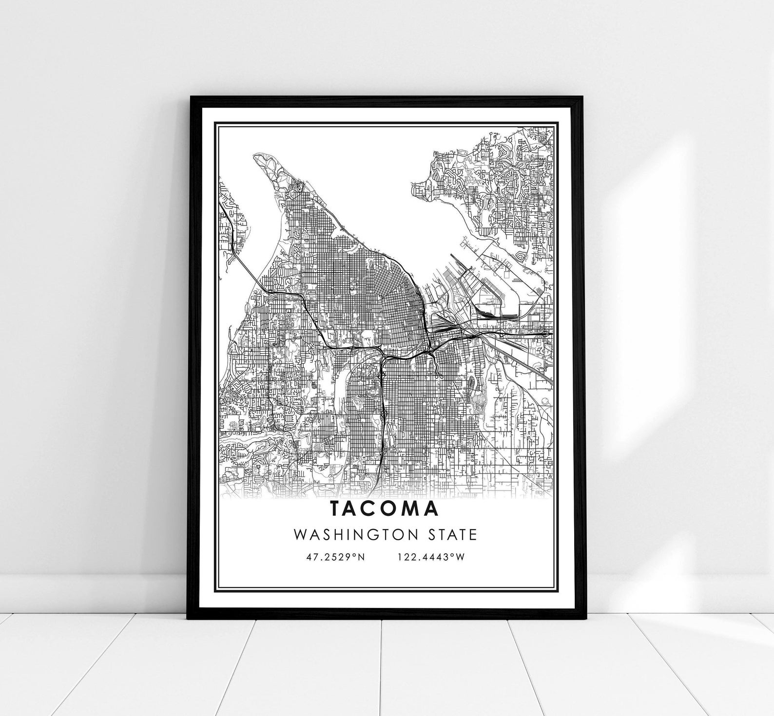 Tacoma Map Print Poster Canvas Washington Map Print Poster - Etsy