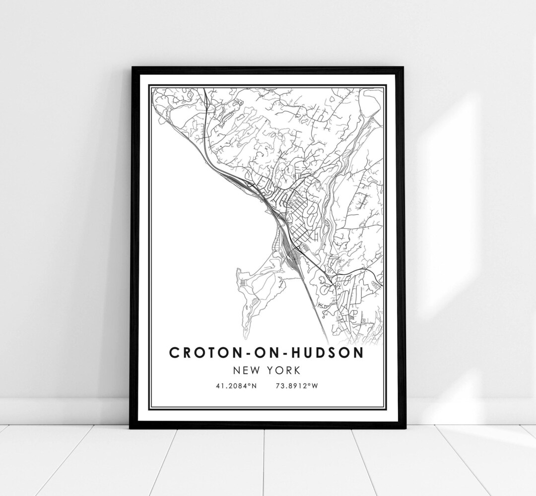 Croton on Hudson Map Print Poster Canvas | New York Map Print Poster ...