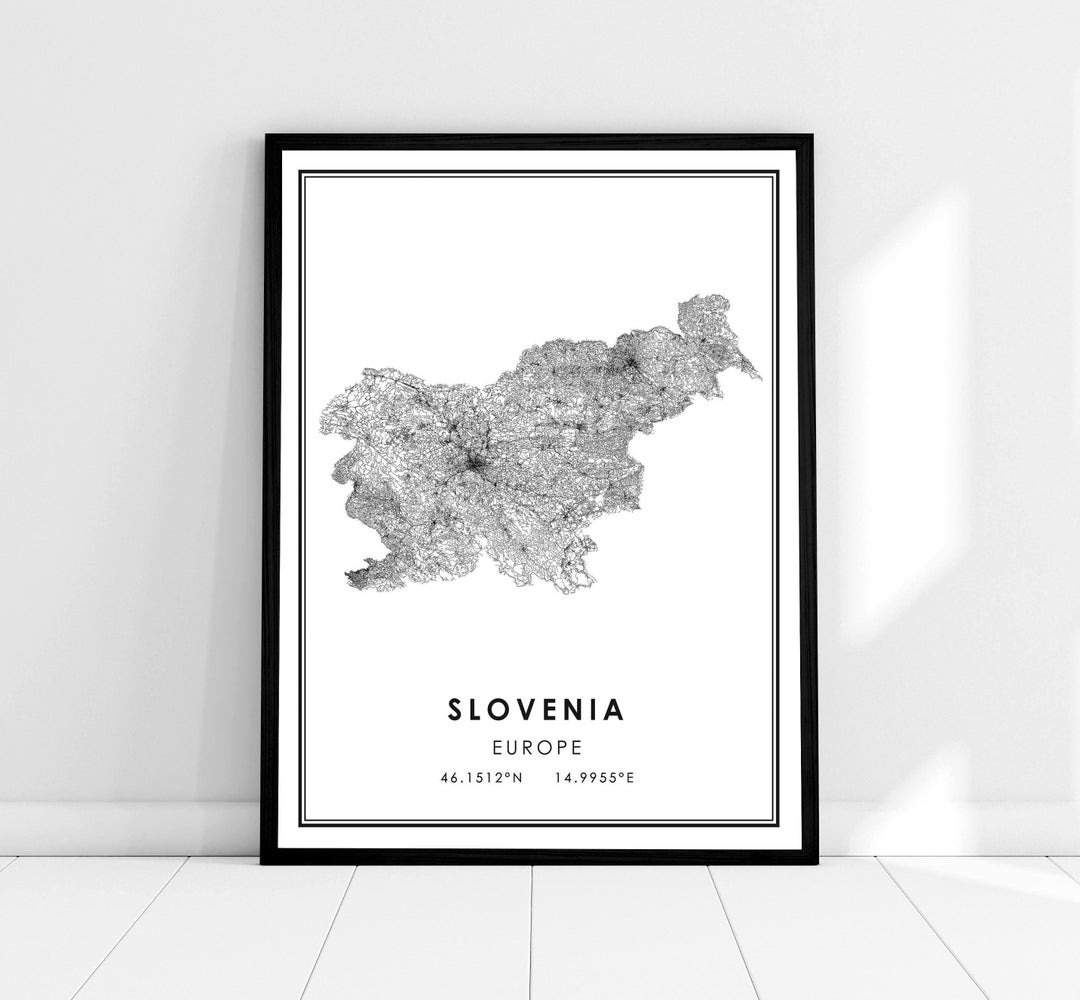 Slovenia Country Map Print Poster Canvas | Slovenia Country Road Map ...