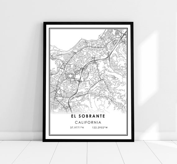 El Sobrante Map Print Poster Canvas California Map Print - Etsy