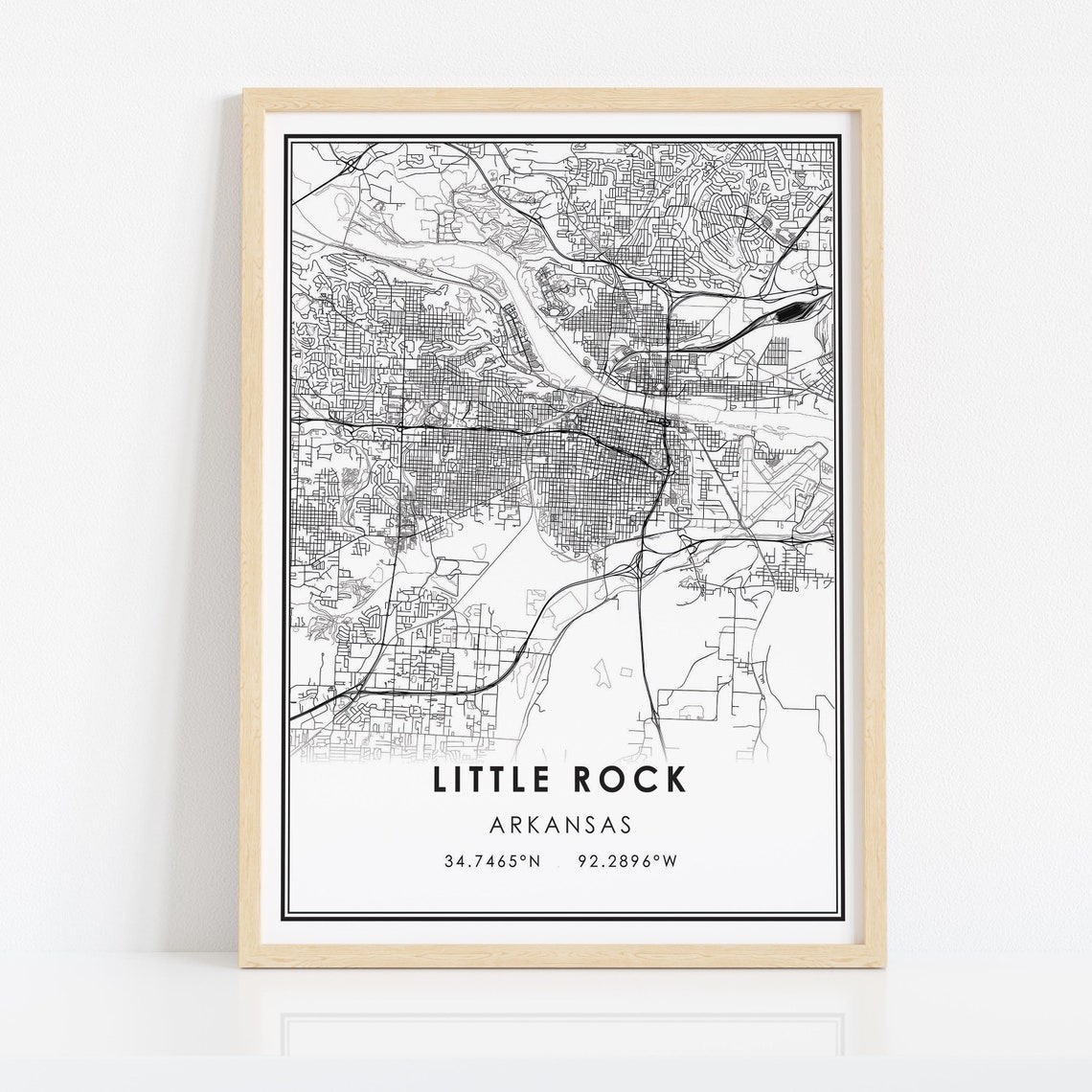 Little Rock Map Print Poster Canvas Arkansas Map Print - Etsy