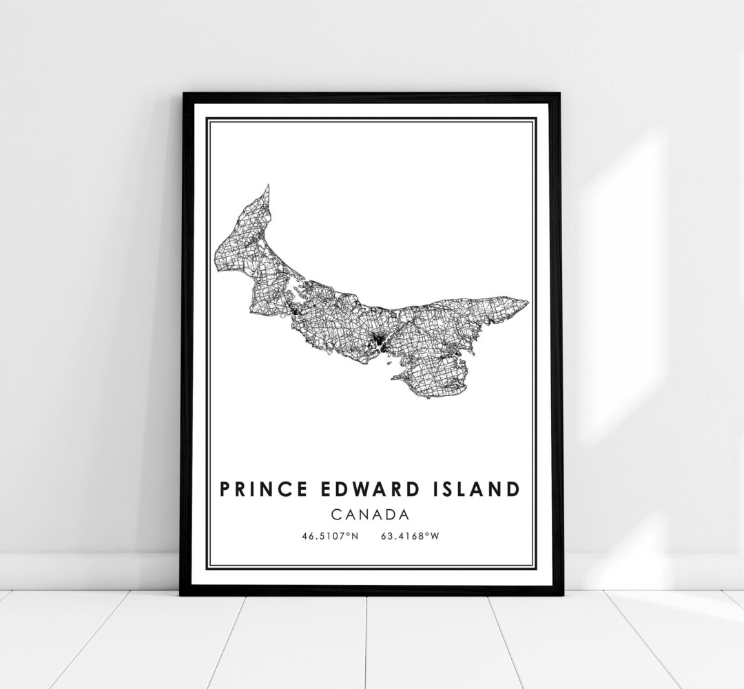 Prince Edward Island Map Print Poster Canvas | Prince Edward Island ...