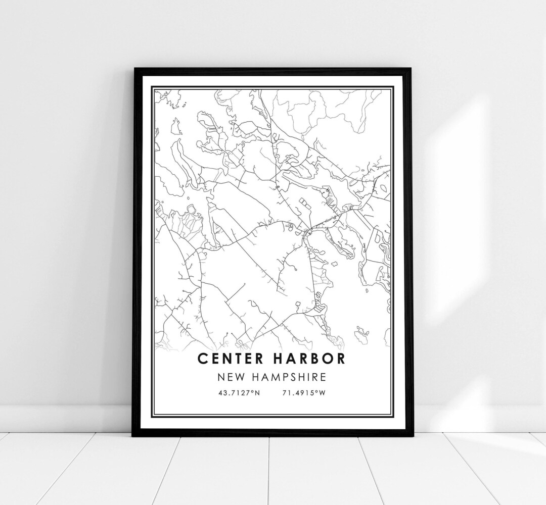 Center Harbor Map Print Poster Canvas | New Hampshire Map Print Poster ...