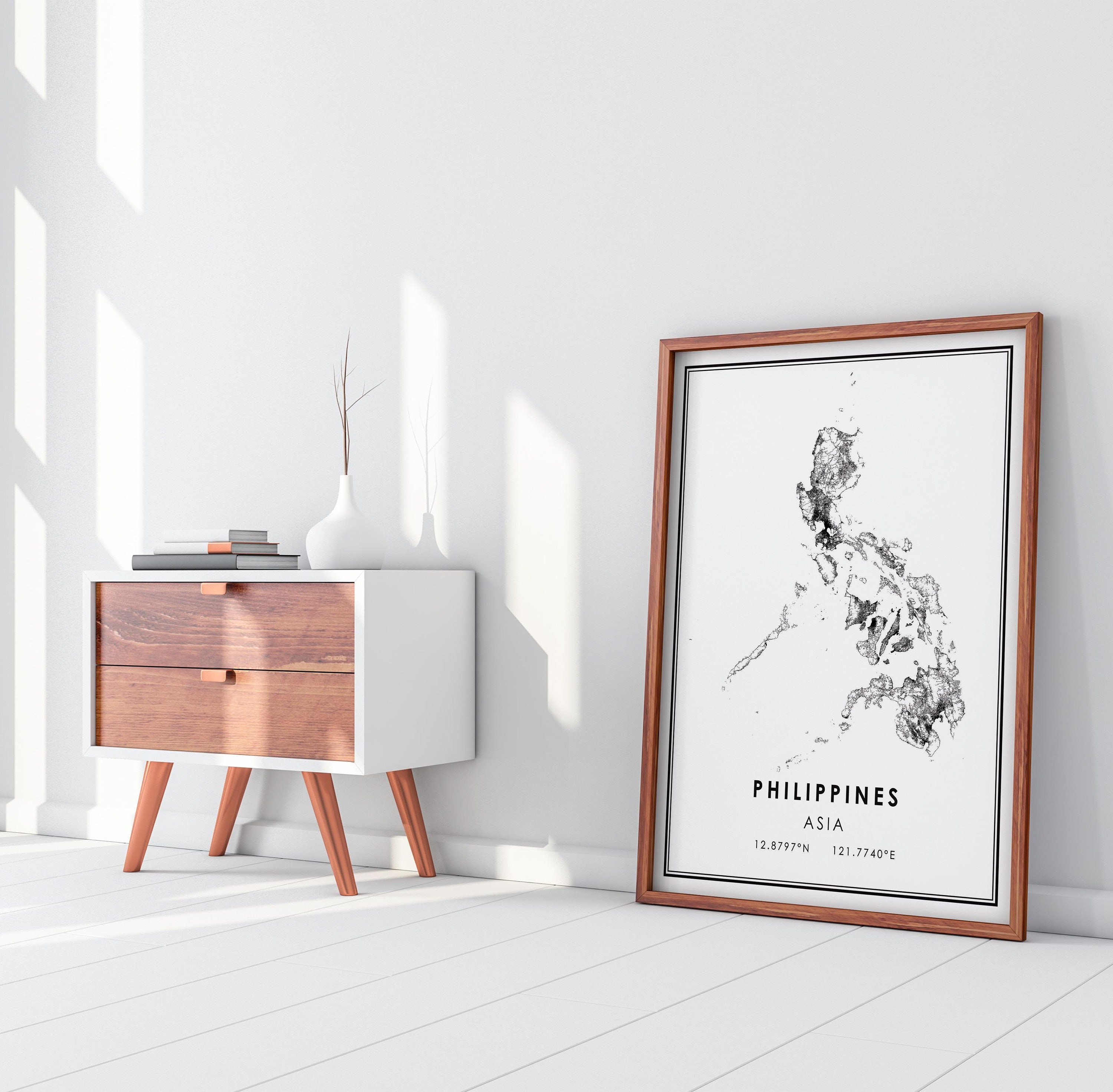 Philippines Map Print Poster Canvas Philippines Road Map | Etsy