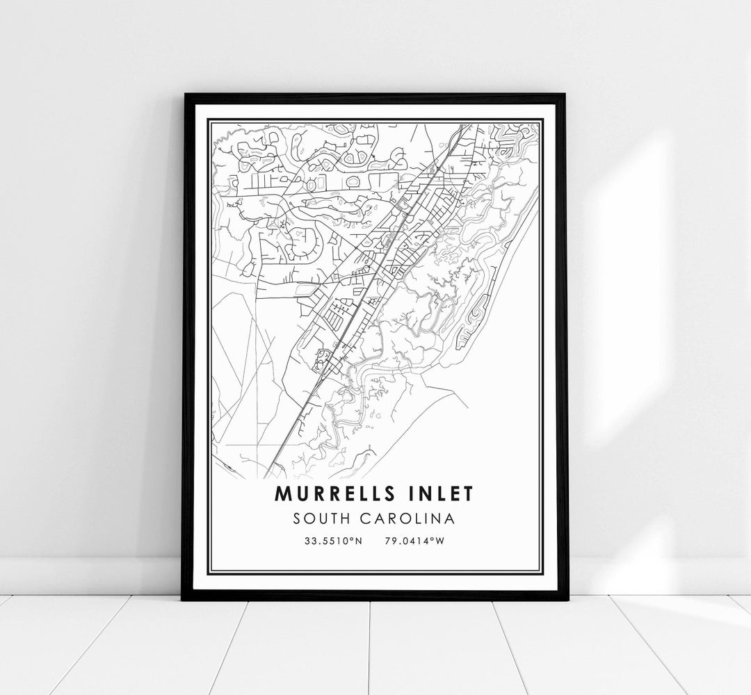 Murrells Inlet South Carolina Map Print Poster Canvas | South Carolina ...