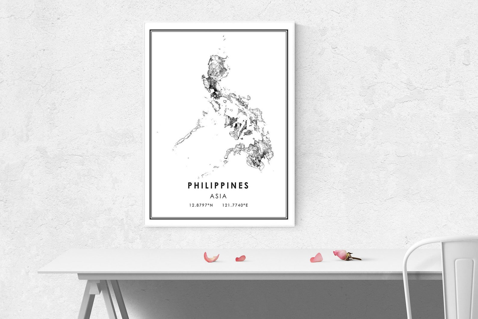 Philippines map print poster canvas Philippines Street map | Etsy