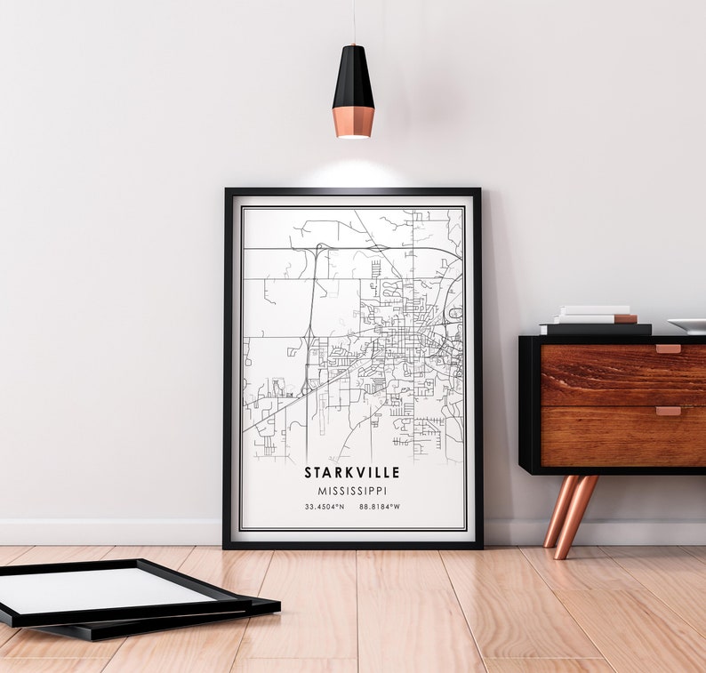 Starkville Map Print Poster Canvas Mississippi Map Print - Etsy